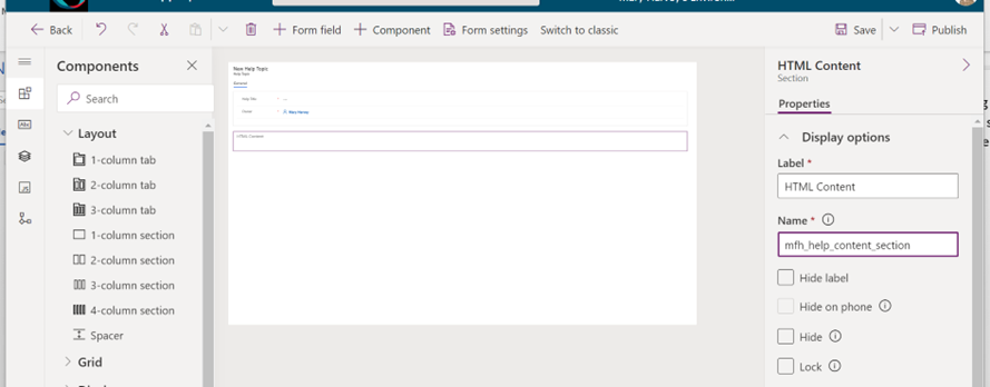 How to Use the Power Apps Portals Portal Management App HTML Editing Control for Custom HTML Fields