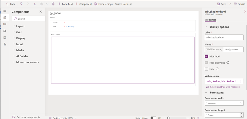 How To Use The Power Apps Portals Portal Management App Html Editing Control For Custom Html Fields